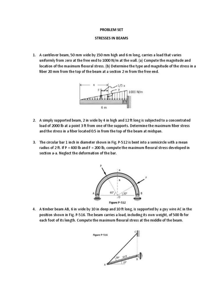 MDB Prob Set Stresses in Beams | PDF