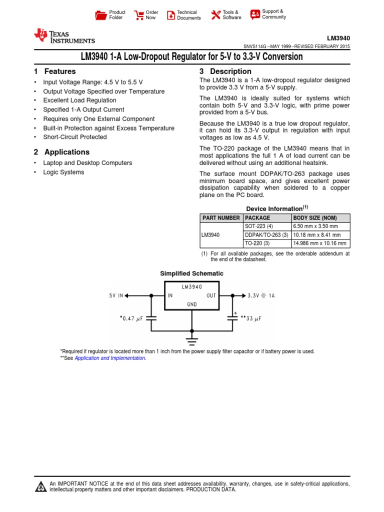 lm3940 PDF | PDF | Capacitor | Electrostatic Discharge