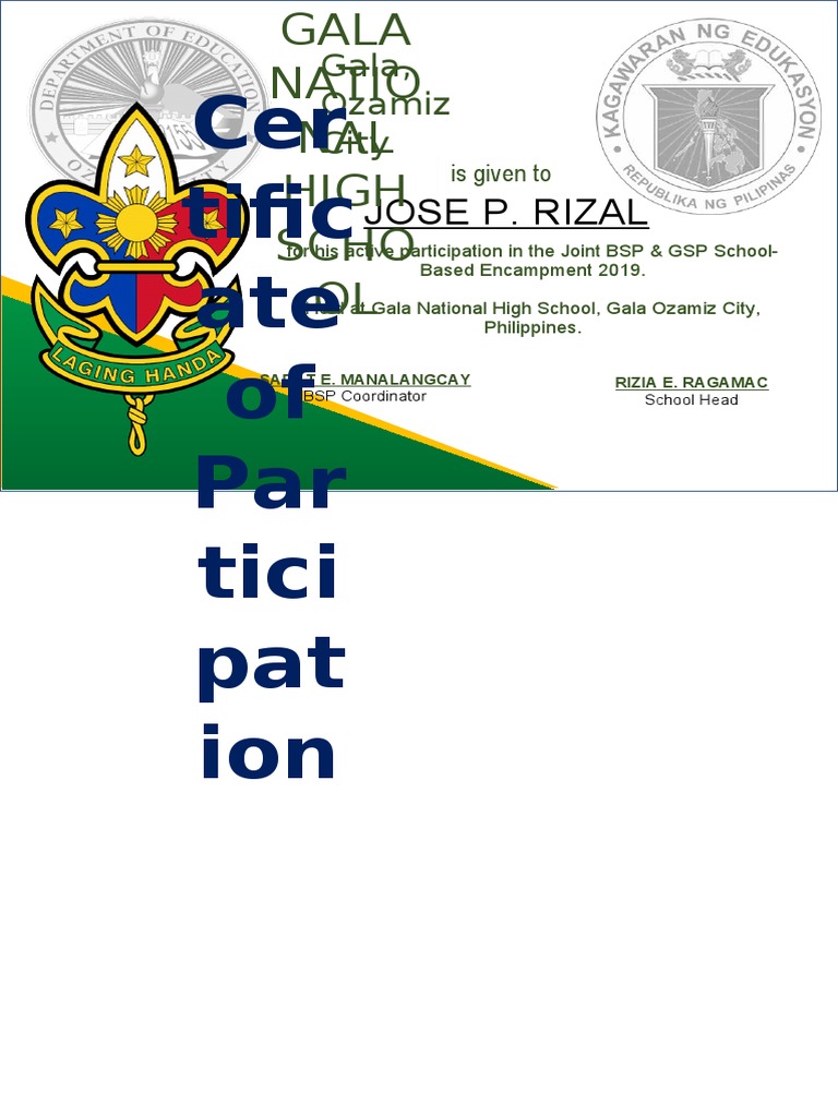 BSP Certificate Template | PDF