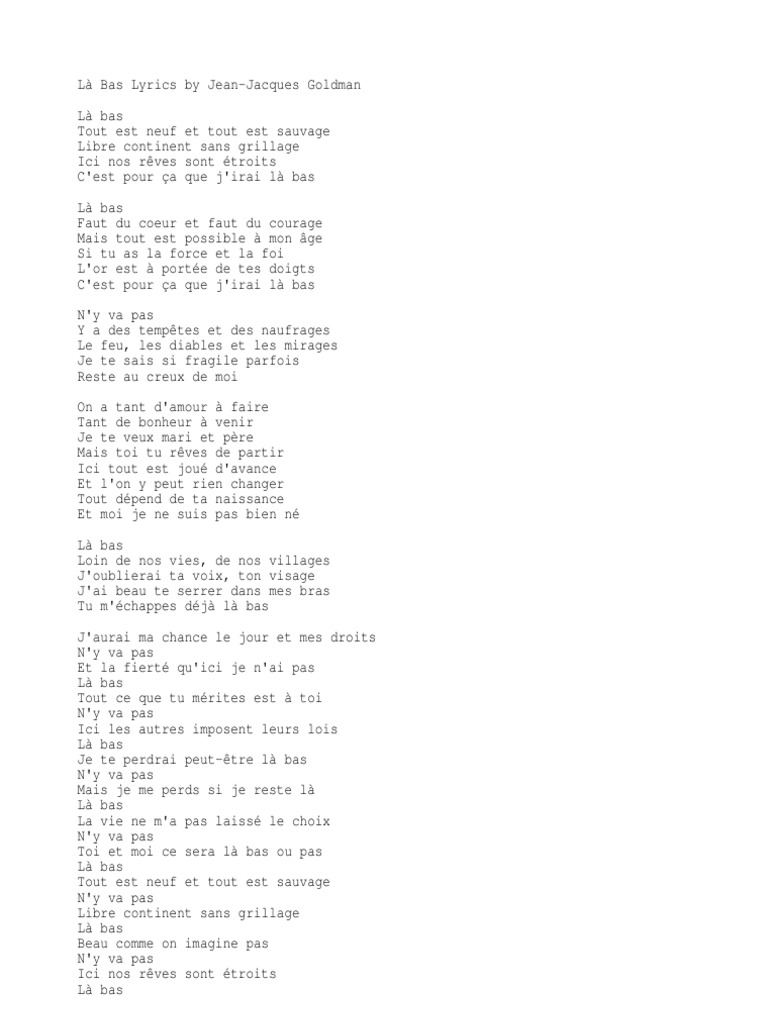La Bas JJ Goldman | PDF