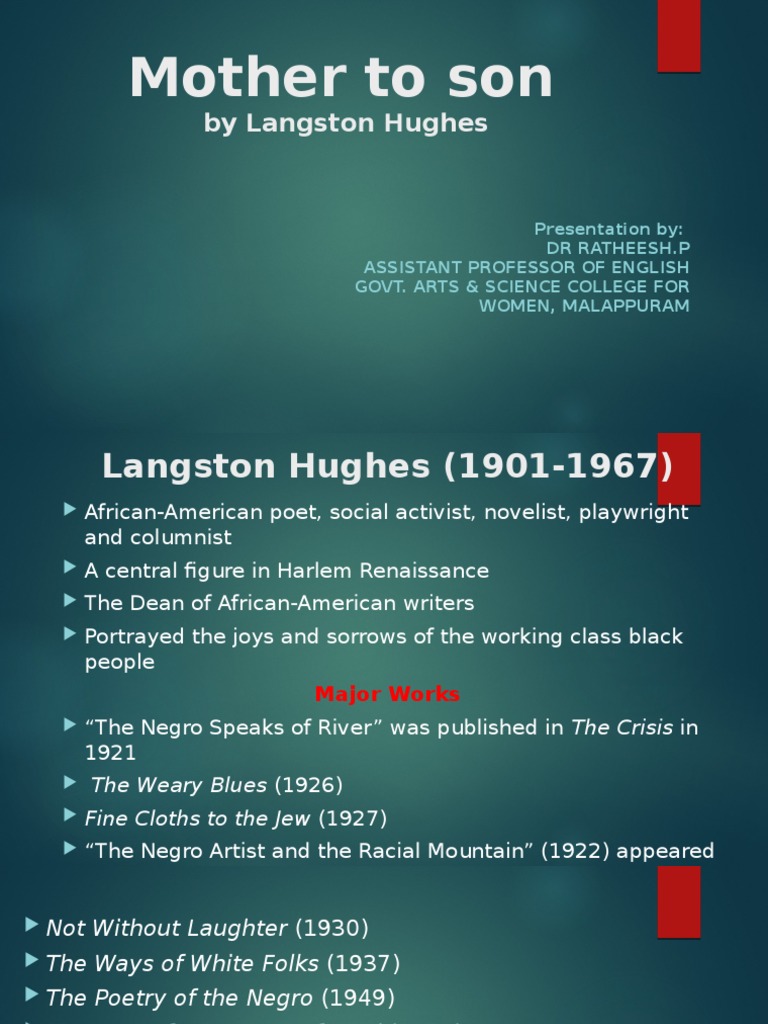 Mother To Son | PDF | Linguistics | Poetry