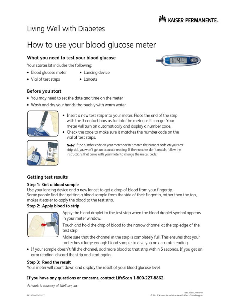 How To Use Your Blood Glucose Meter: Living Well With Diabetes | PDF ...