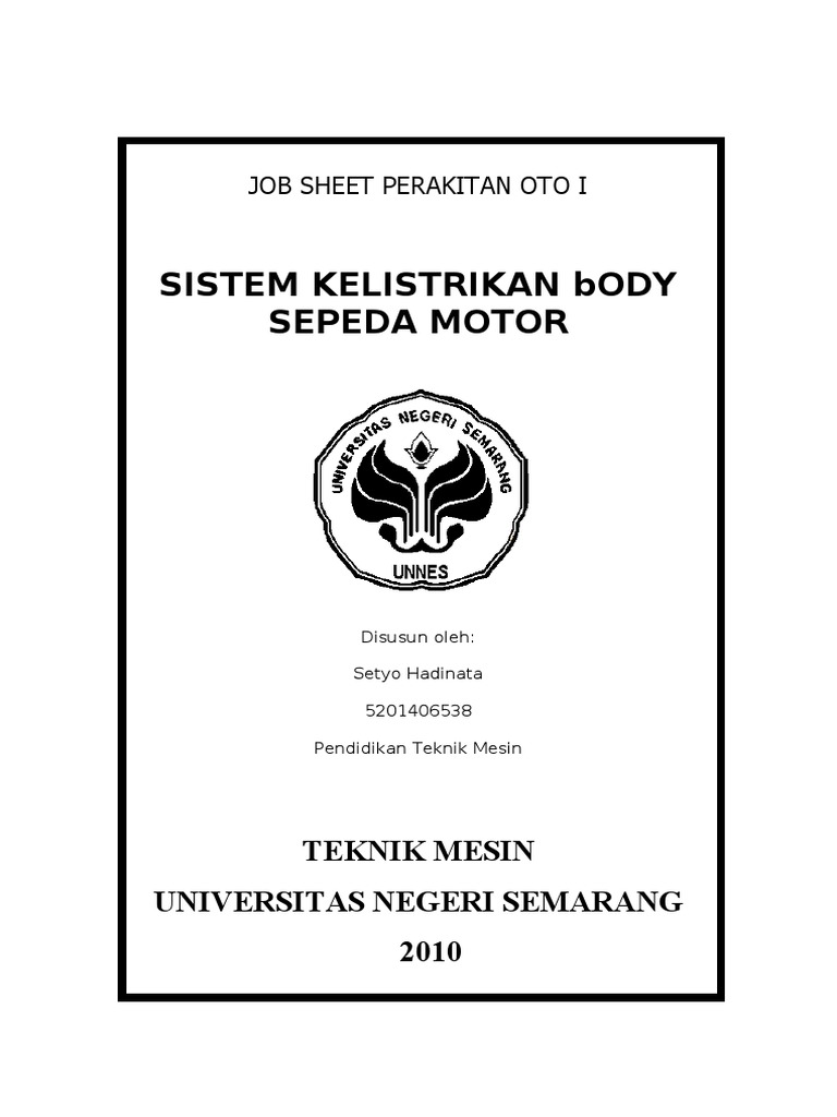 Cover Job Sheet Kelistrikan | PDF