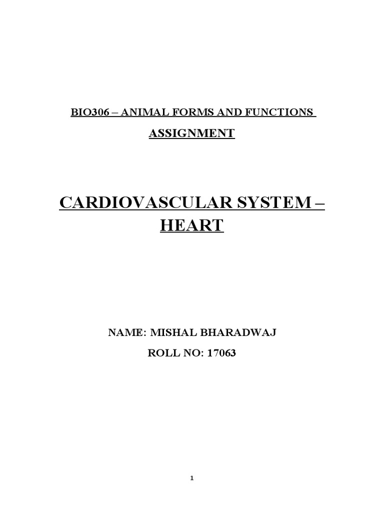 Cardiovascular System - Heart: Assignment | PDF | Heart Valve | Diastole