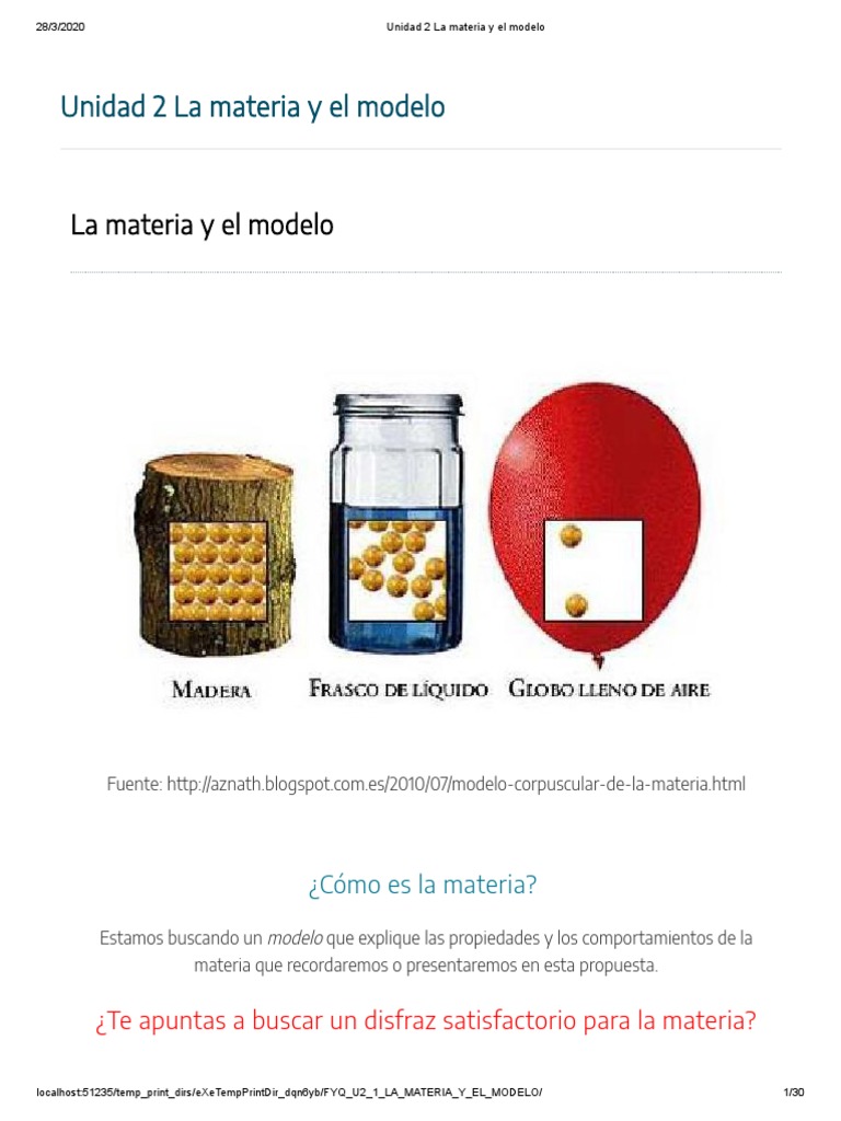 El modelo corpuscular de la materia | PDF | Gases | Presión