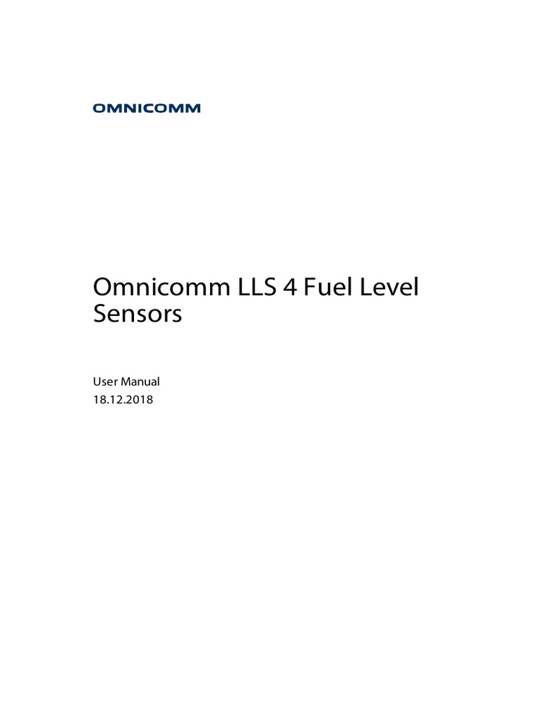 Omnicomm LLS 4 Fuel Level Sensors: User Manual 18.12.2018 | PDF ...