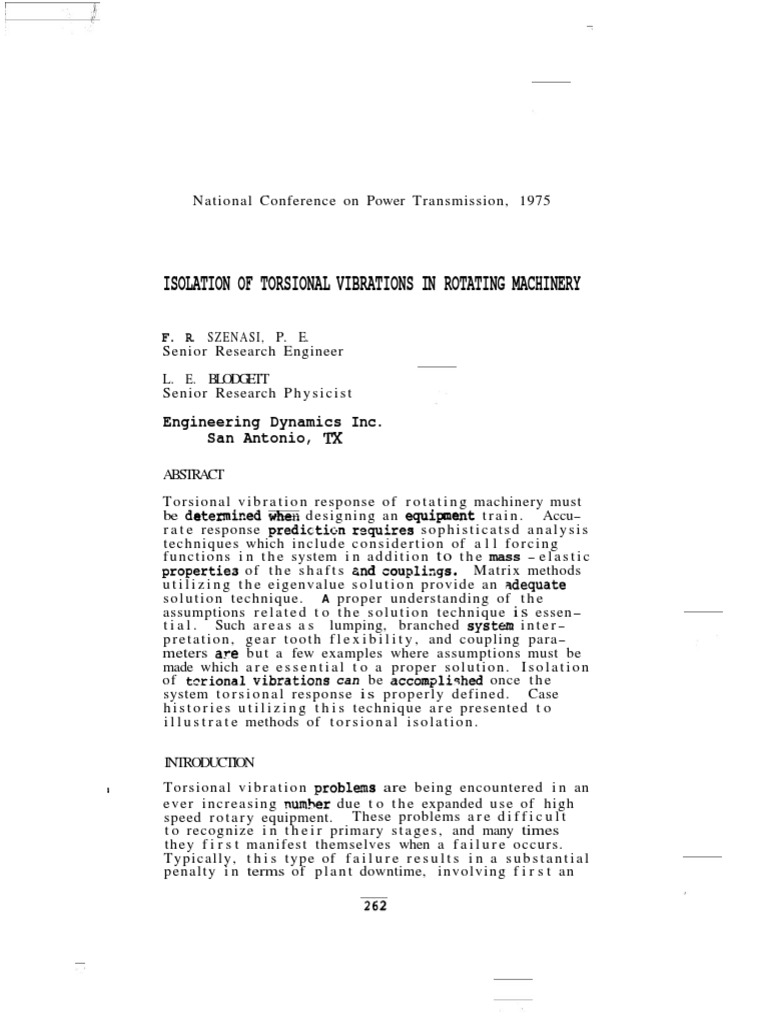 23-Isolation of Torsional Vibrations in Rotating Machinery - Frs PDF ...