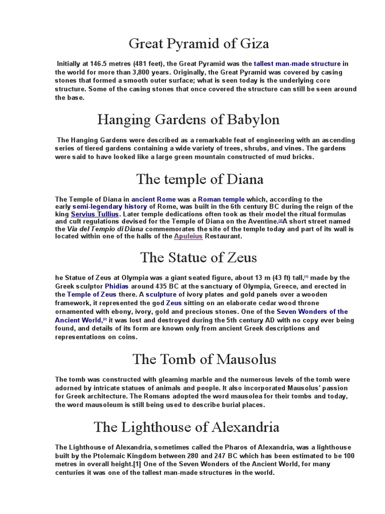 Great Pyramid of Giza | PDF | Rhodes | Statue