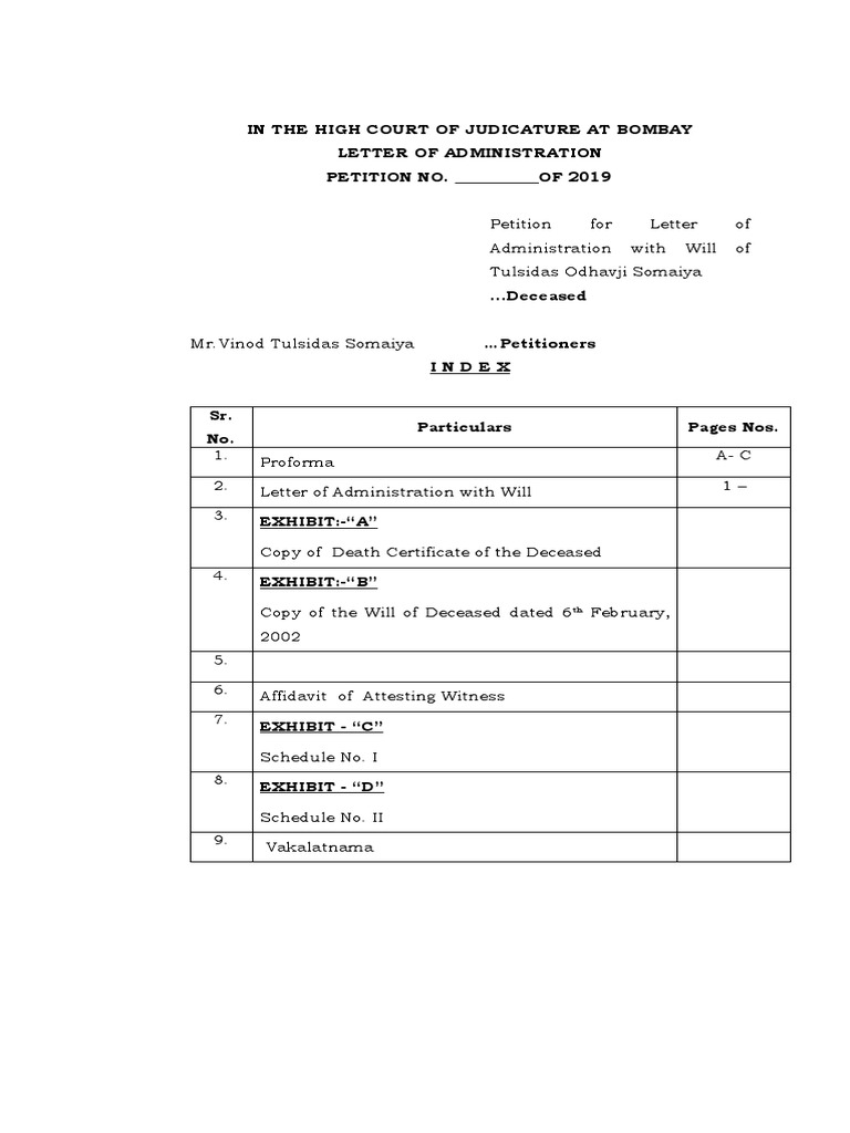 Tulsidas Letter of Administration | PDF | Will And Testament | Mumbai