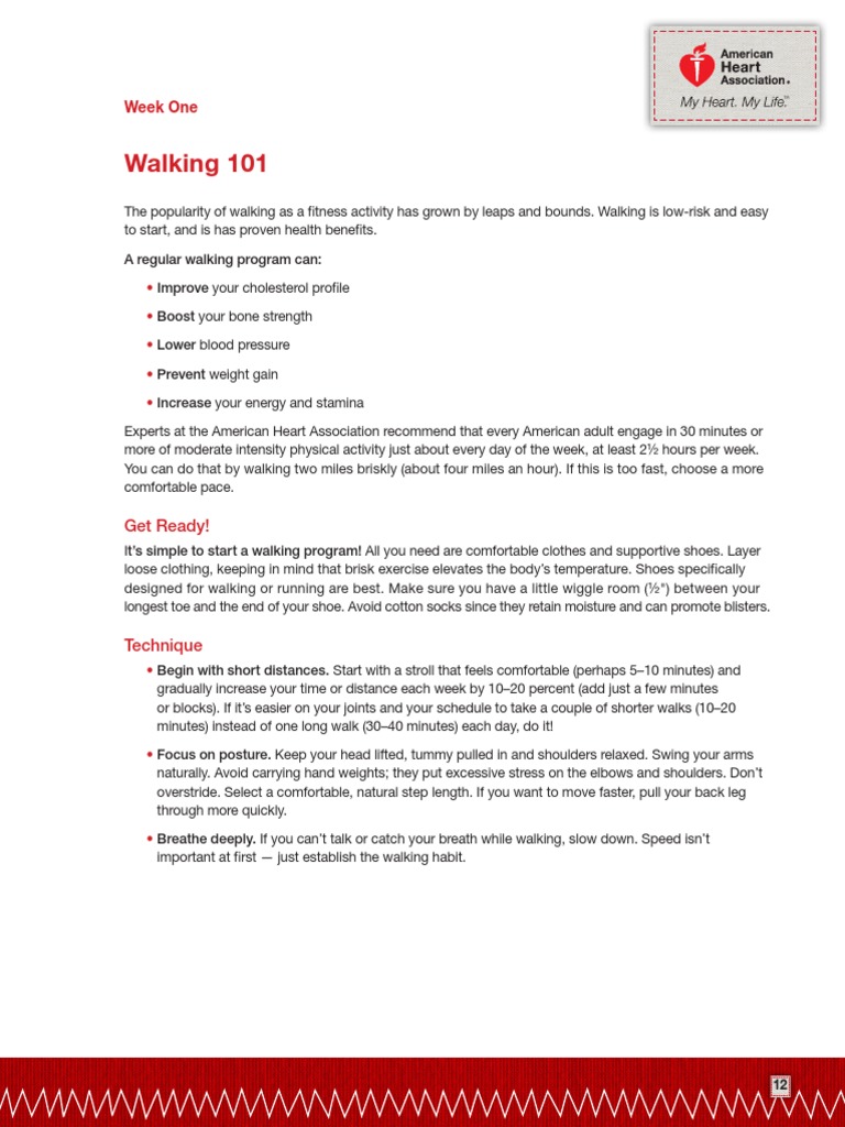 Walking 101: Week One | Download Free PDF | Sports