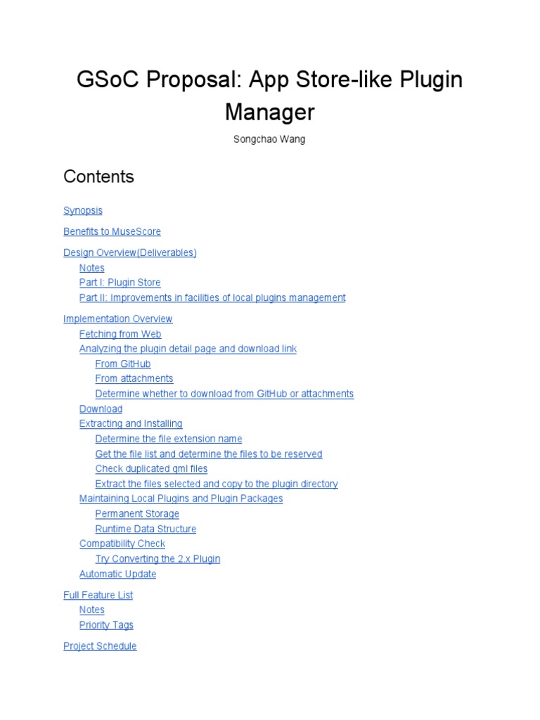 GSoC Proposal - Plugin Manager | PDF | Computer File | Metadata