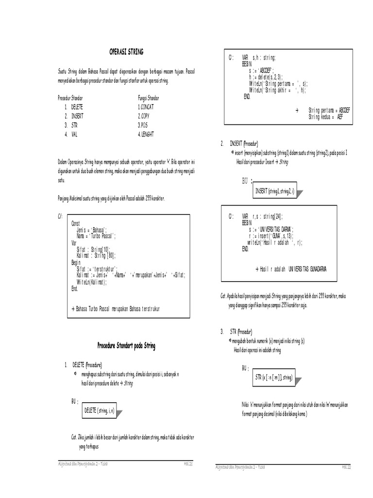 Prosedur Dan Fungsi Operasi String | PDF