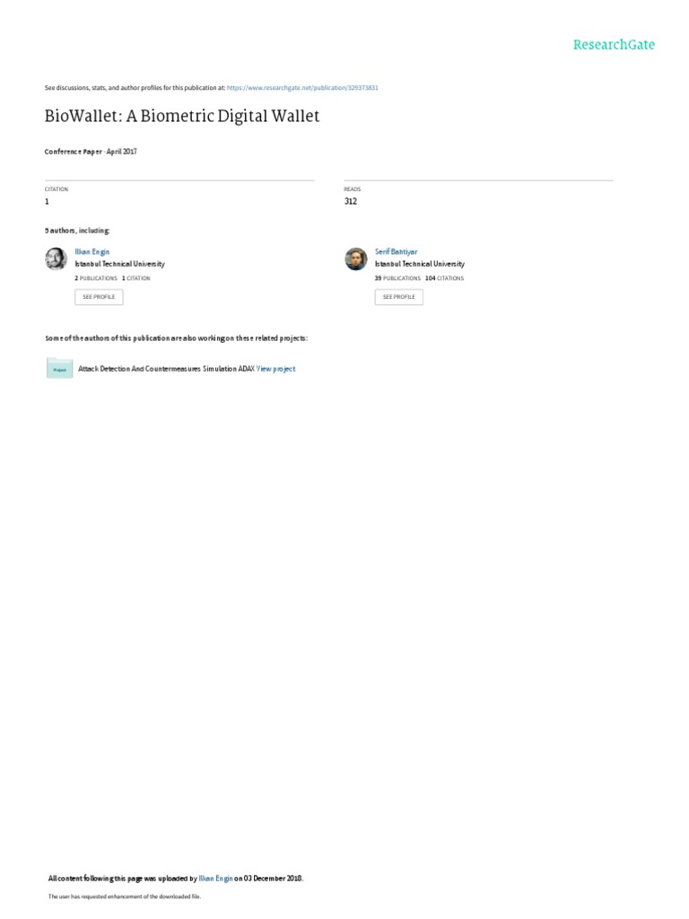 Biowallet: A Biometric Digital Wallet: April 2017 | PDF ...