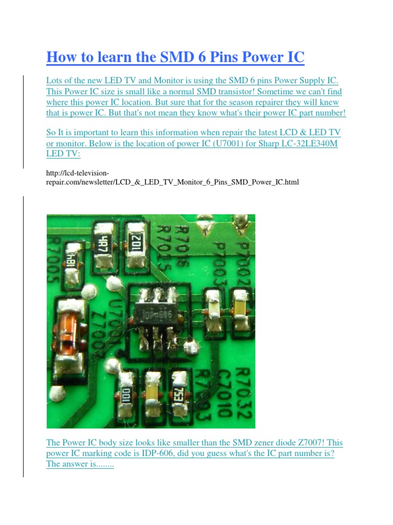 Identifying 6-Pin SMD Power ICs | PDF | Semiconductors | Computer ...