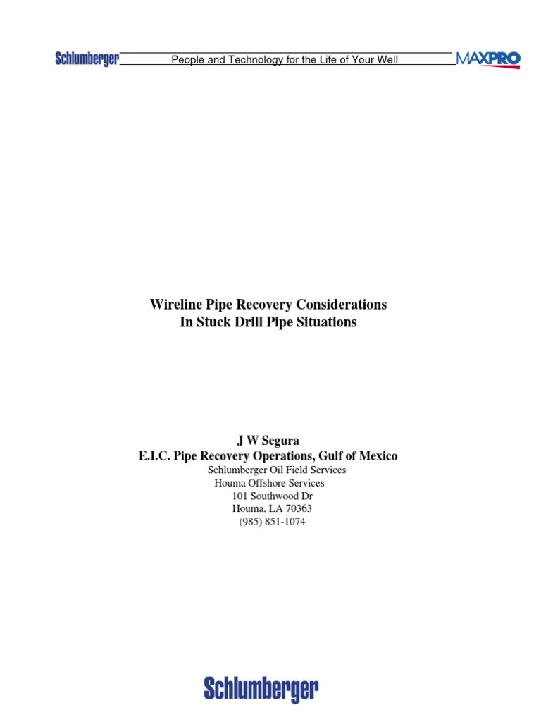 Wireline Pipe Recovery Guide | PDF | Casing (Borehole) | Drilling Rig
