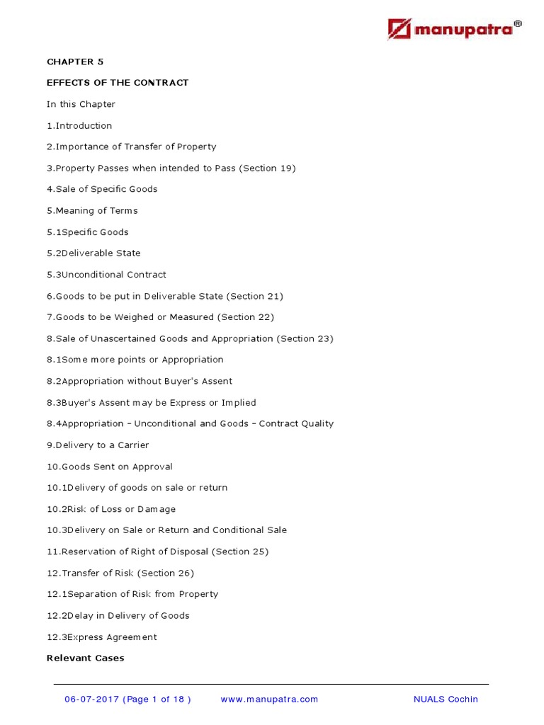 Effects of The Contract | PDF | Bill Of Lading | Sales