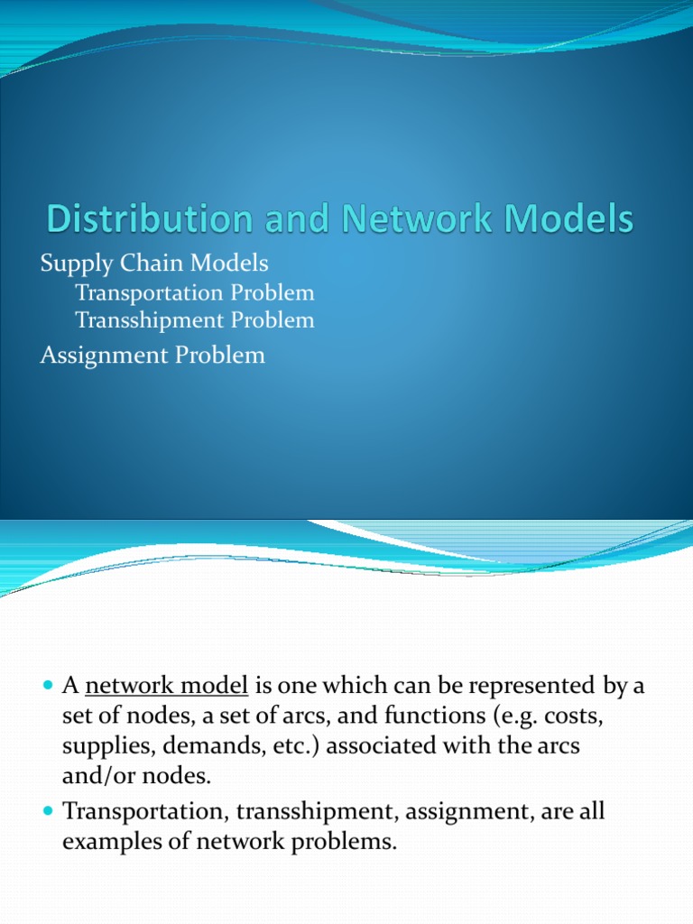 Supply Chain Models: Transportation Problem Transshipment Problem | PDF ...