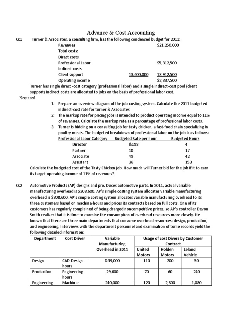 Advanced Cost & Management | PDF | Inventory | Cost