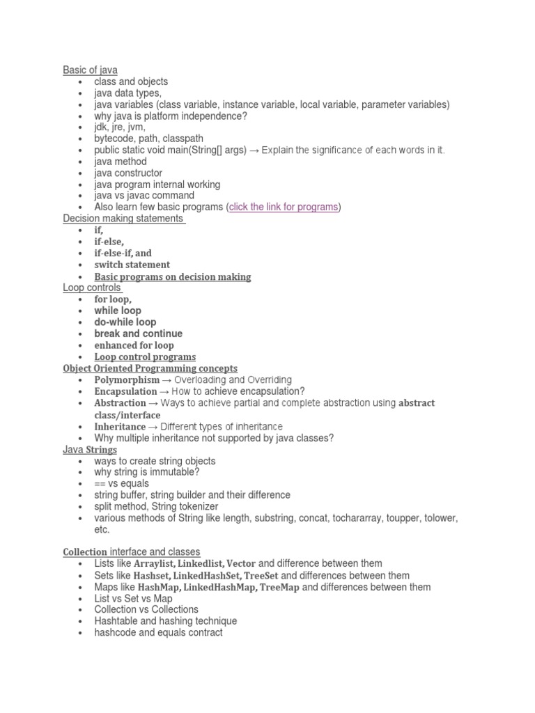Basic of Java | PDF | Method (Computer Programming) | Java (Programming ...