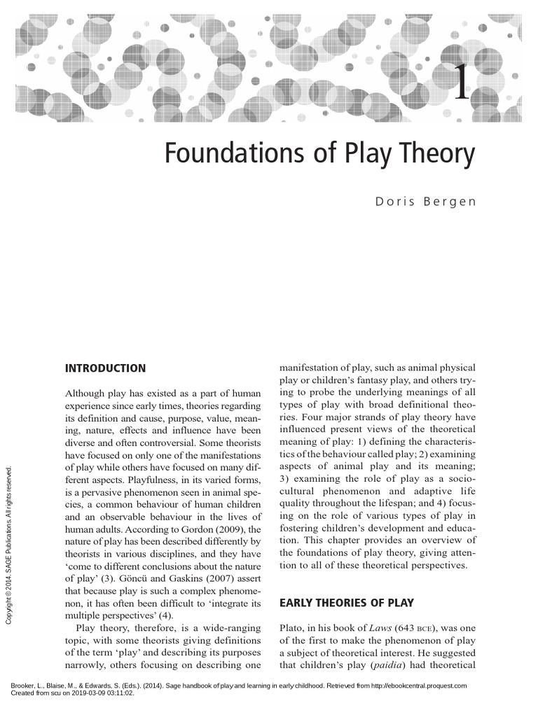 Foundations of Play Theory: Doris Bergen | PDF | Ethology | Child ...