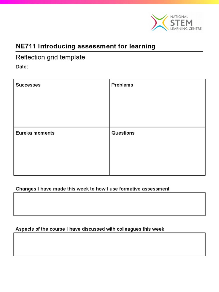 NE711 - Introducing Assessment For Learning - Reflection Grid | PDF