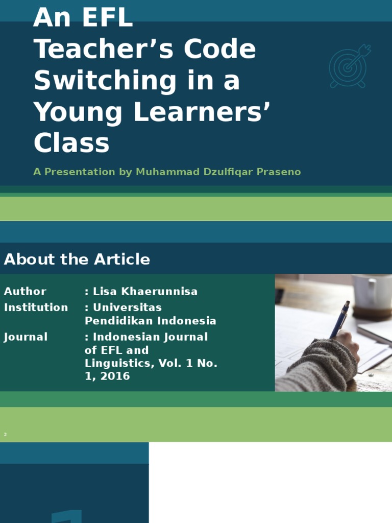 (PPT) An EFL Teacher's Code Switching in A Young Learners' Class | PDF | English As A Second Or ...