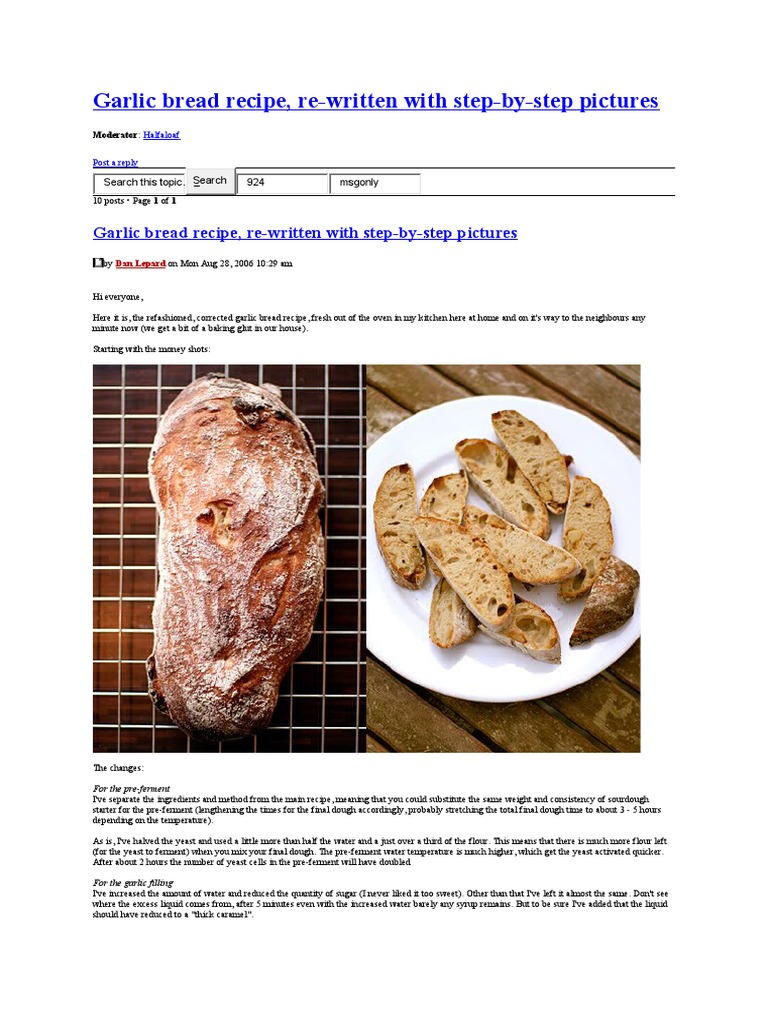 Garlic Bread Recipe | PDF | Dough | Breads