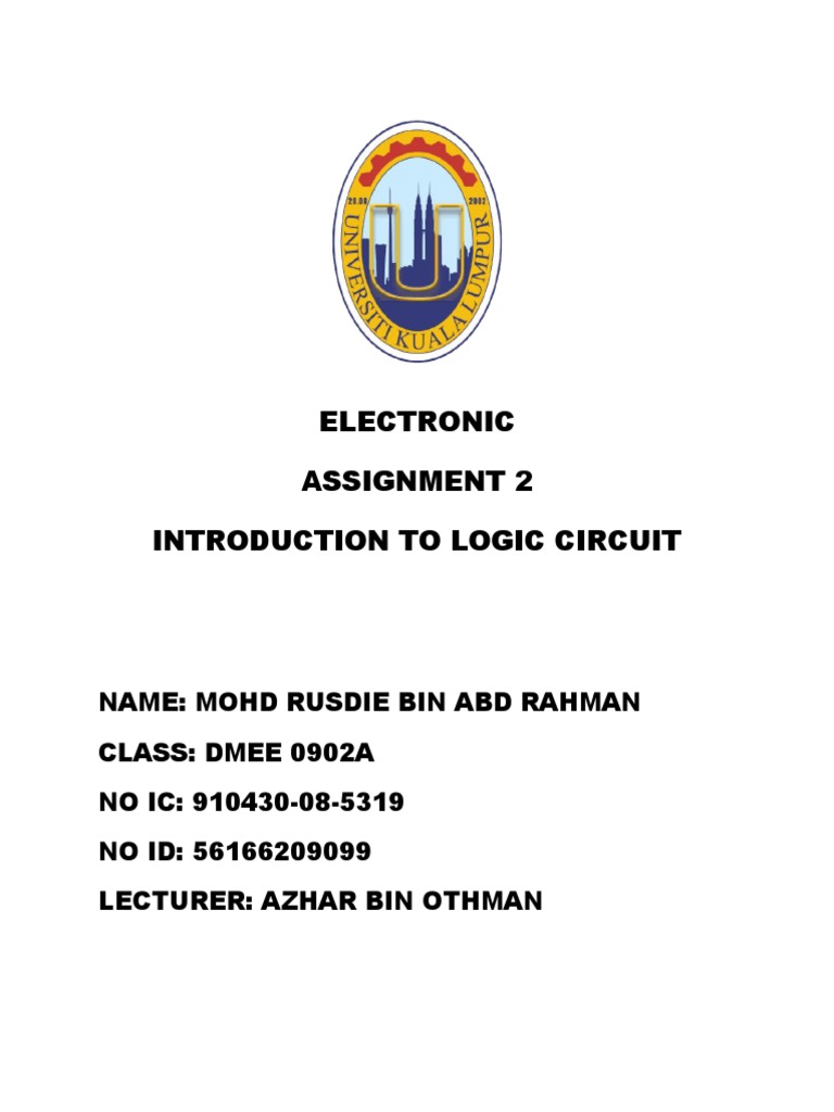 Electronic Assignment 2 Introduction To Logic Circuit | PDF ...