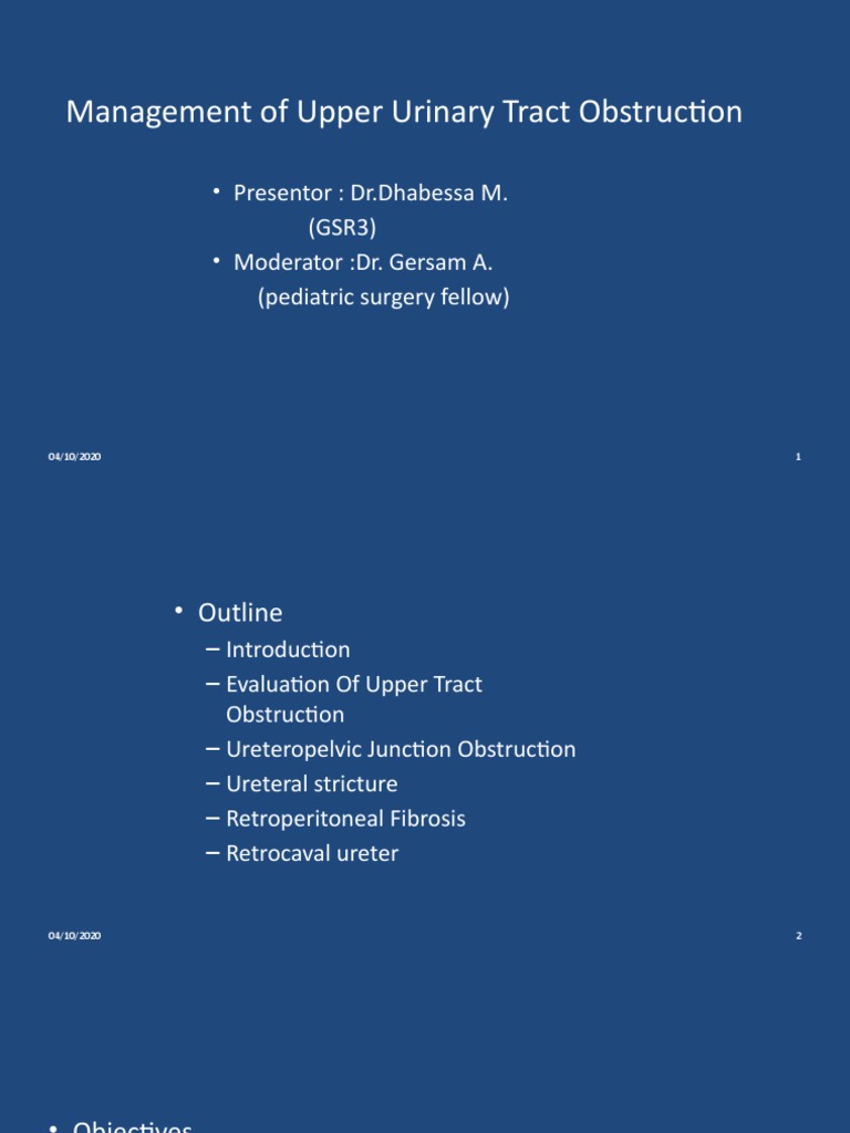 Final Management of Upper Urinary Tract Obstruction | PDF | Kidney ...