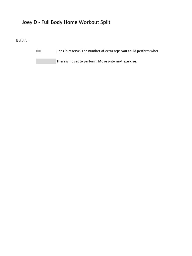 Joe Delaney - Full Body Programme (Home Version) | PDF | Hobbies ...