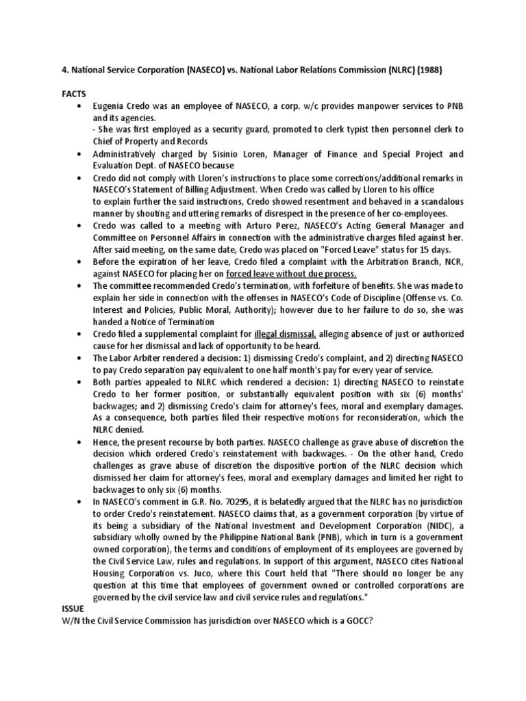 National Service Corporation vs. NLRC | PDF | Corporations | Constitution