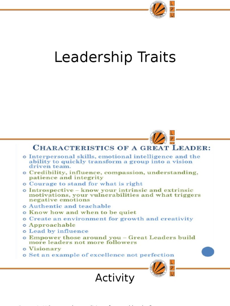Leadership Traits | PDF
