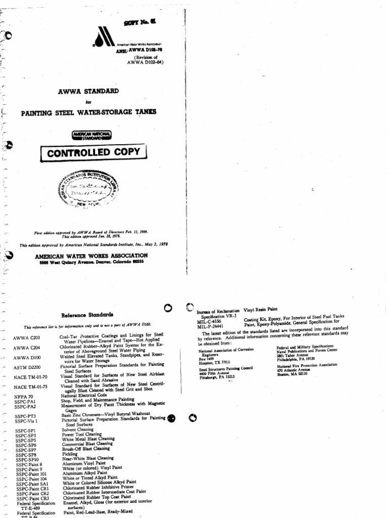 Ansi - Awwa - D102 | PDF