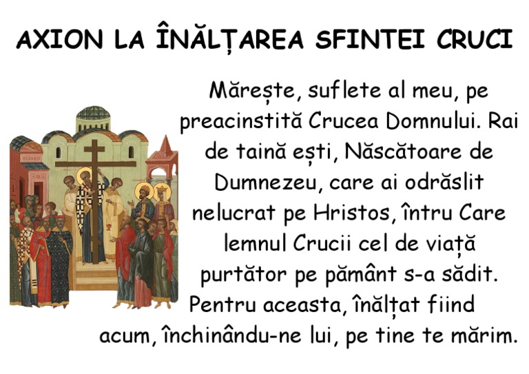 Axion La Inaltarea Sfintei Cruci PDF | PDF