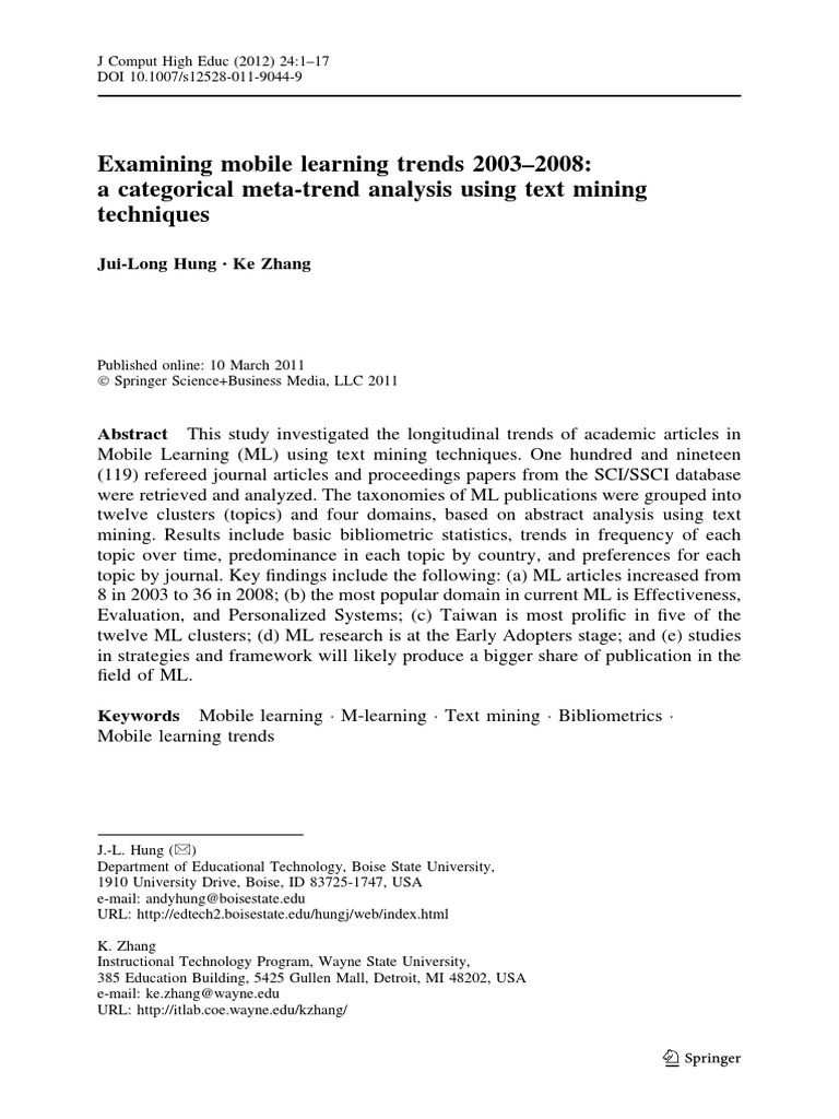 Examining Mobile Learning Trends 2003-2008 (2012) | PDF | Data Mining ...