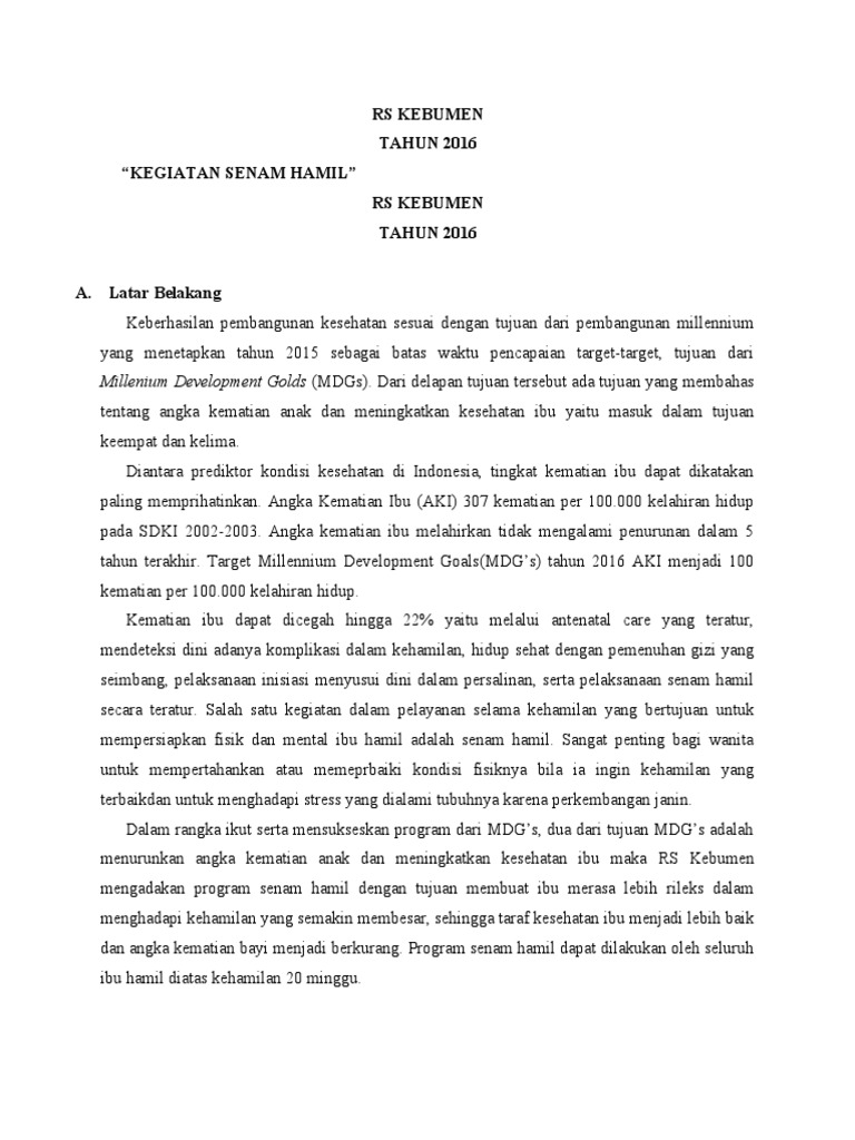 Proposal Senam Hamil Pdf 