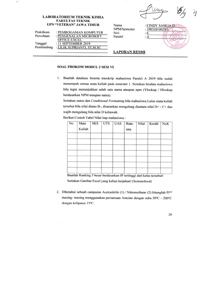 Laporan Resmi Pemrograman Komputer | PDF