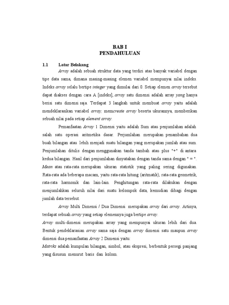 Laporan Modul 5 Array | PDF