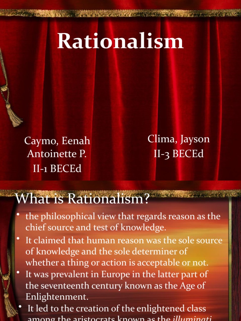 Rationalism | PDF | Reason | Rationalism