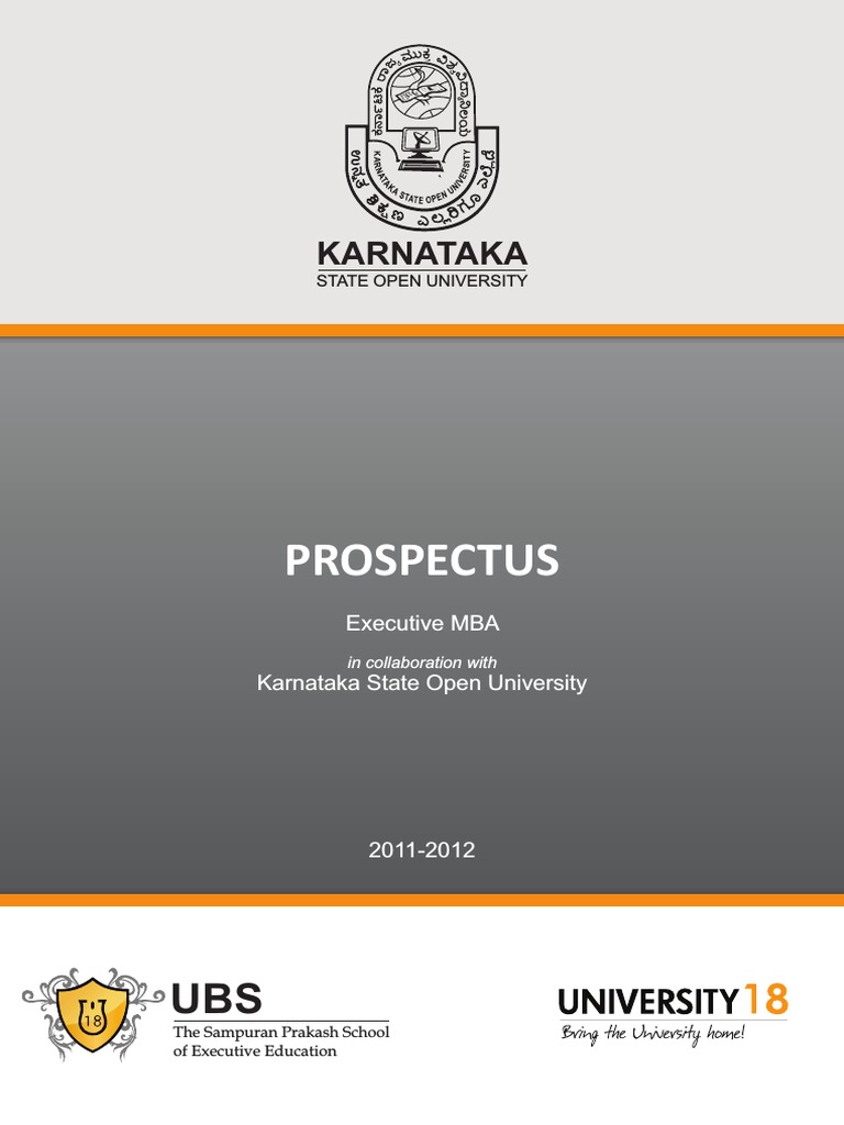 Prospectus: Karnataka | PDF | Educational Technology | Distance Education