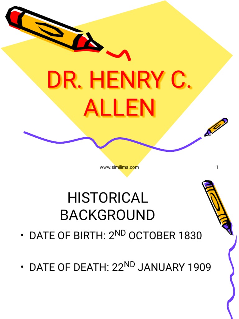 Dr. Henry C. Allen's pioneering work on keynotes and characteristics of ...