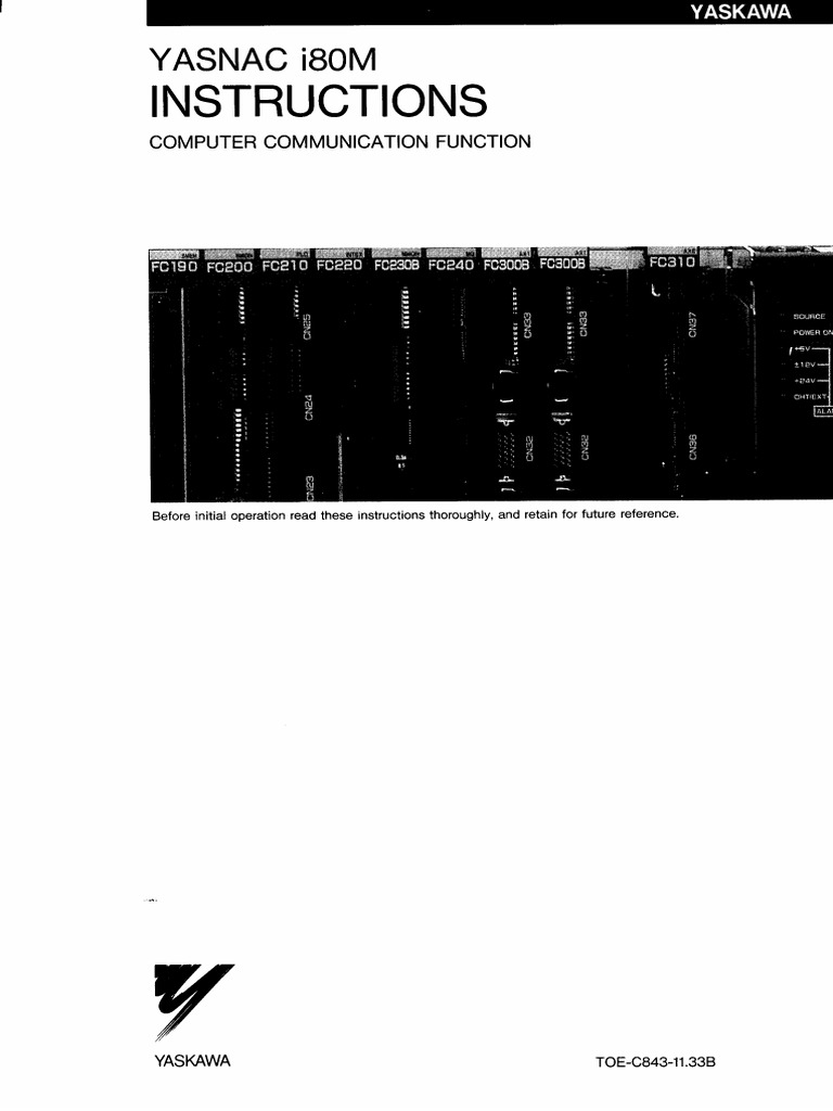 Yasnac I80m Computer Cummunication Instructions | PDF | Data Transmission | Computer Architecture