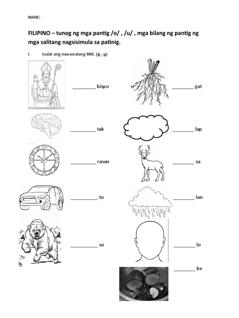 1st Periodical Test Filipino (KINDER) | PDF