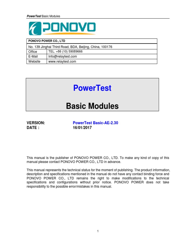 Powertest Basic En V2 30 Pdf Electrical Impedance Relay