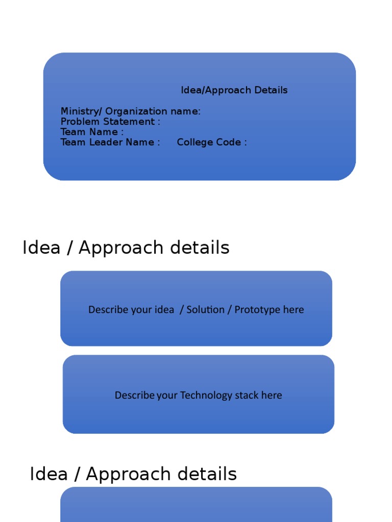 Idea and Approach Documentation Guide | PDF