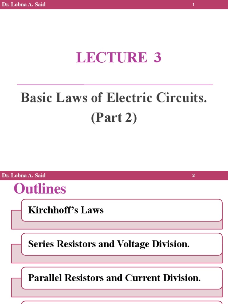 Basic Laws of Electric Circuits. (Part 2) | PDF | Electrical Network ...