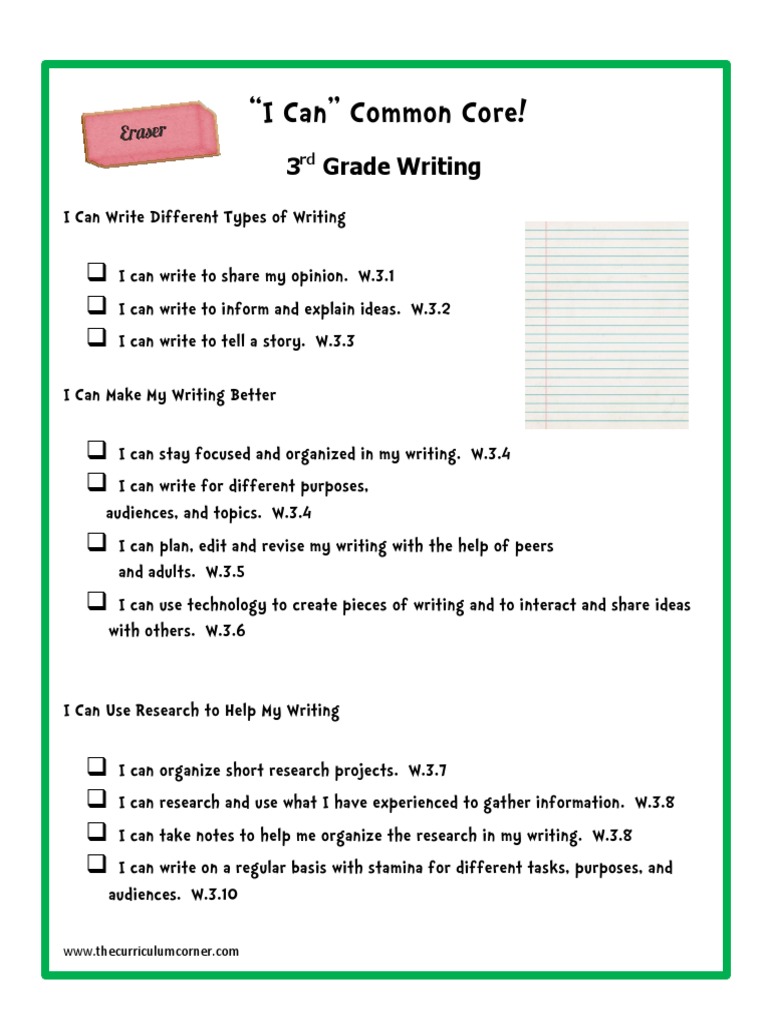 3rd Grade Writing Skills Guide | PDF | Career & Growth