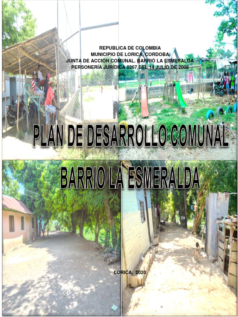Plan de Desarrollo Comunal Barrio La Esmeralda 2020 | PDF | Humedal ...