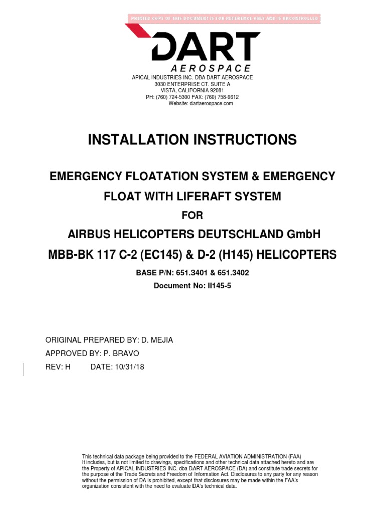 Installation Instructions: Emergency Floatation System & Emergency ...