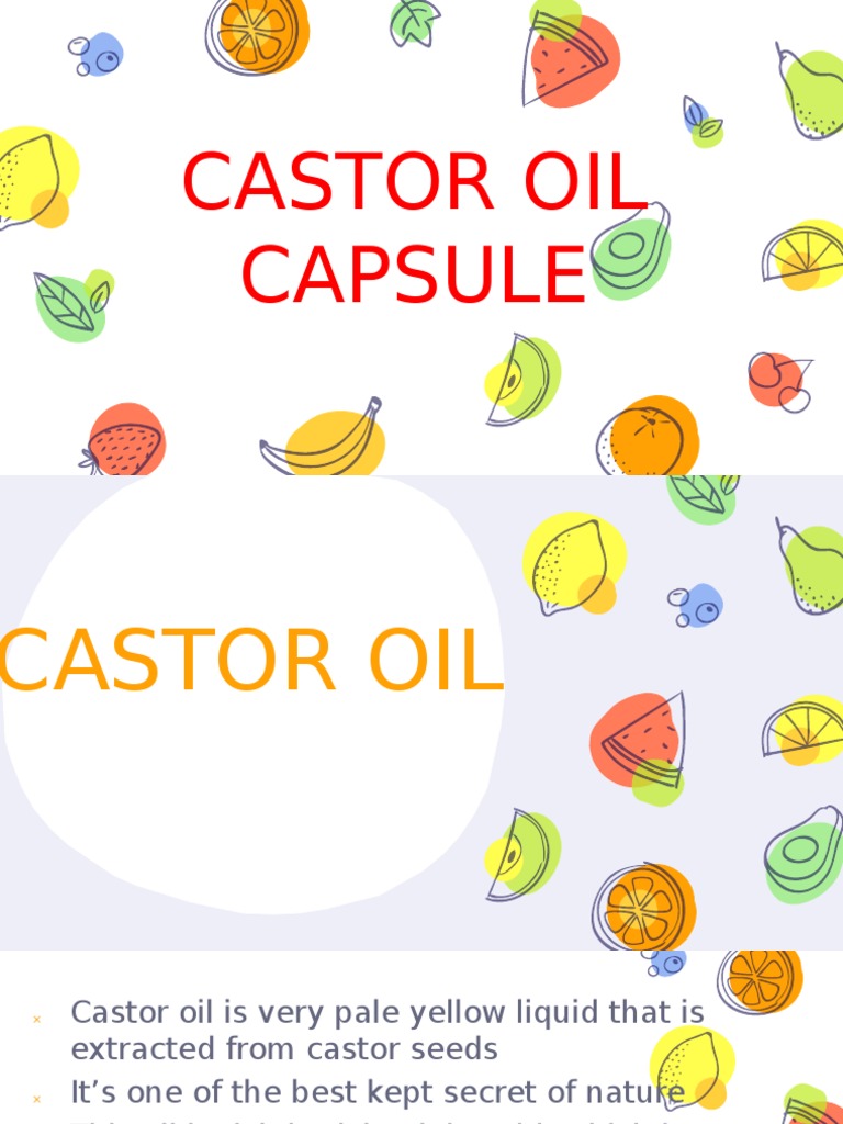 Castor Oil Capsule | PDF | Tablet (Pharmacy) | Gelatin